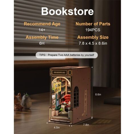 Book Corner Kit for Building a Small House, DIY Adult Model with LED ...