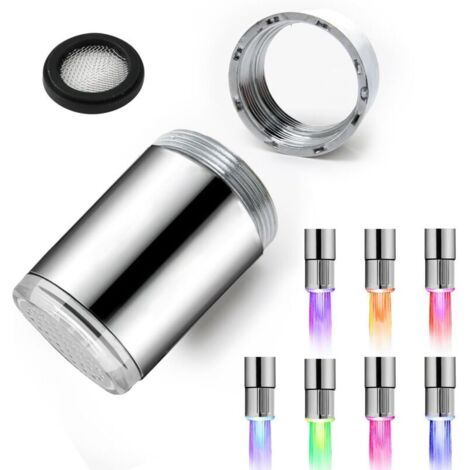 Set of 2 Colorful LED Water Faucets, Faucet Aerators with 7 Changing ...
