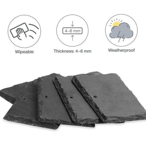 10 slate plant labels, garden markers, natural signs with metal sticks ...