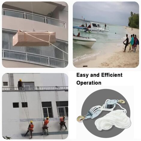 Heavy-duty rope hoist, 20m breaking strength, 1000kg working load ...