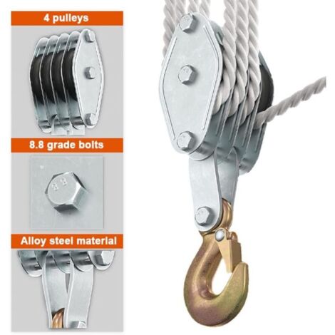Heavy-duty rope hoist, 20m breaking strength, 1000kg working load ...