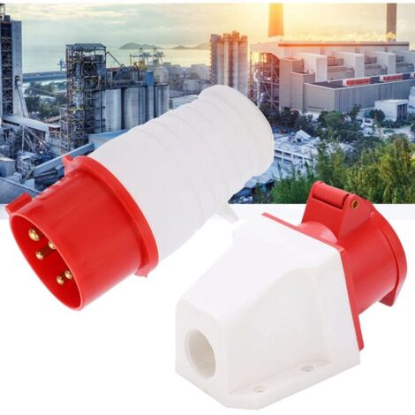 Three-phase socket, 16A 5-pin surface-mount industrial socket, IP44 ...