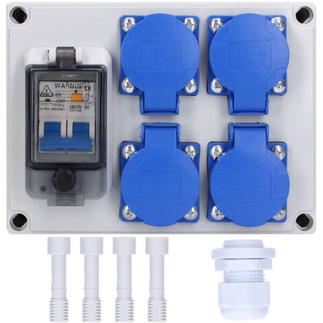 Wall socket, waterproof 4-position power outlet