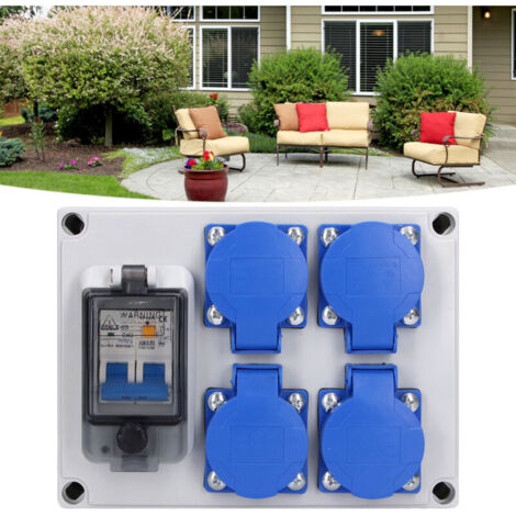 Wall socket, waterproof 4-position power outlet