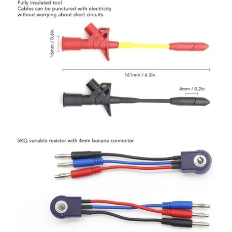 Electrical Multimeter Test Lead Kit - Automotive Circuit Terminal Test ...