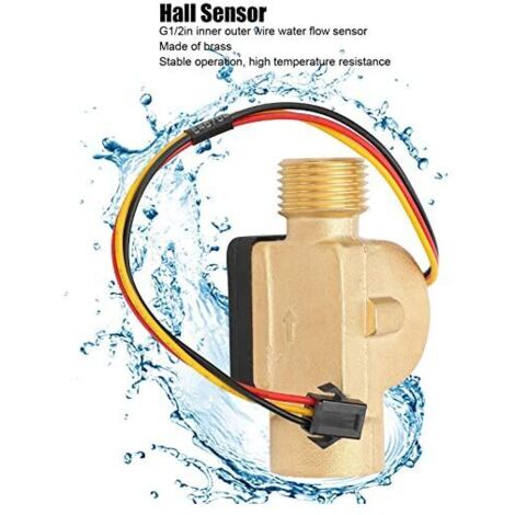 G1/2 Inch Water Flow Sensor, Male/Female Threaded Switch, Hall Effect ...