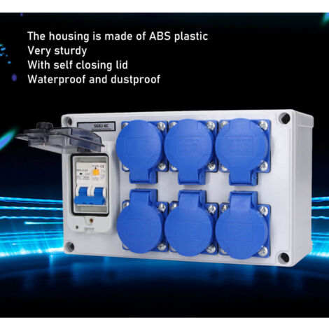Wall-mounted power outlet box, self-closing cover, dustproof and ...