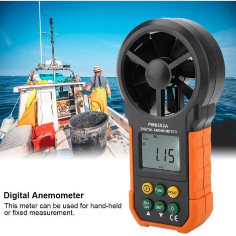 PM6252A Digital Wind Speed Meter, Pocket Anemometer with Large LCD ...