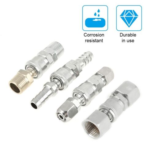Air Compressor Hose Connectors, 8 Pieces 1/2" BSP Male Thread Quick ...