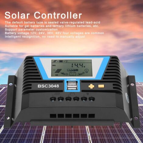 30A MPPT Solar Charge Controller, Intelligent Regulator 12V/24V/36V/48V ...
