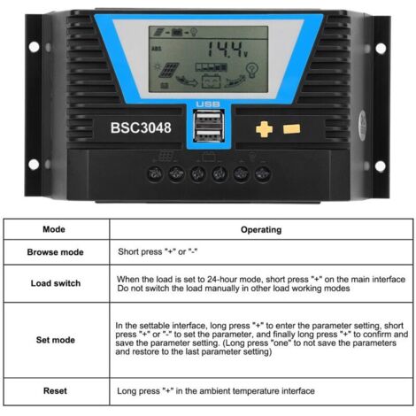 30A MPPT Solar Charge Controller, Intelligent Regulator 12V/24V/36V/48V ...