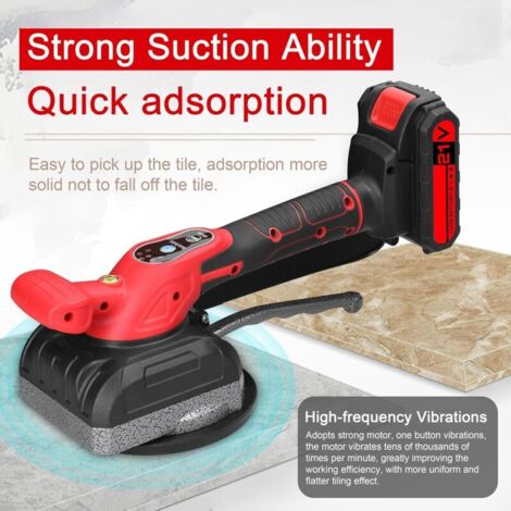 21V Vibrating Tile Machine, 5 Adjustable Speeds, 2 x 1300mAh Batteries ...