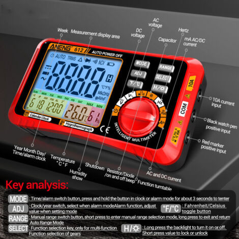3-in-1 Digital Multimeter, Multifunction Voltmeter with 4000 Counts, 4 ...