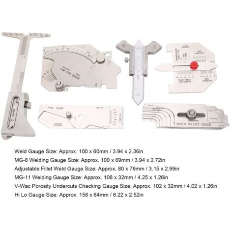 6-Piece Angle Welding Gauge Set, Angle Welding Inspection Gauge Set ...