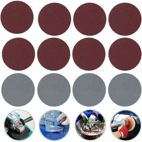 Pack of 100 75mm sanding discs for sanders, abrasive paper grit 80/100 ...