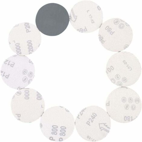 Pack of 100 75mm sanding discs for sanders, abrasive paper grit 80/100 ...
