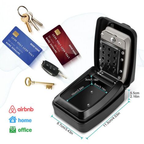 Key Box, Large Secure Outdoor Key Box with 12-Digit Combination Lock ...