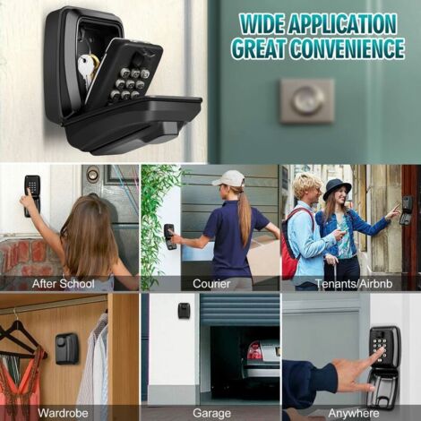 Key Box, Large Secure Outdoor Key Box with 12-Digit Combination Lock ...