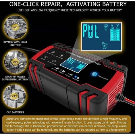 12V/24V 8A Smart Battery Charger, Portable Battery Maintainer and ...