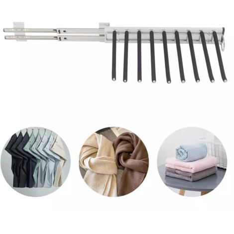 Trouser Hangers, Sliding Trouser Rack, Stainless Steel, Multifunctional ...