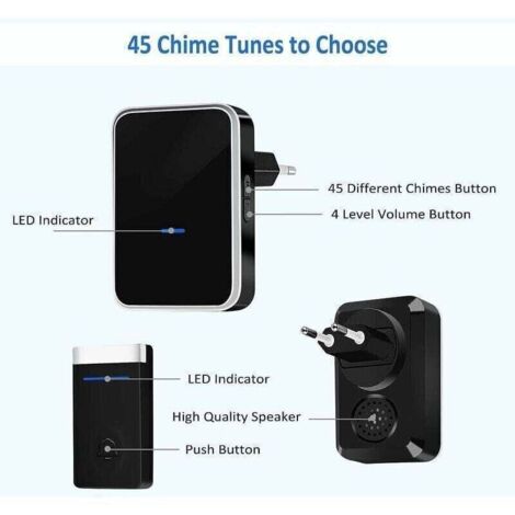 [No Batteries Required] Wireless Doorbell, Waterproof Doorbell ...