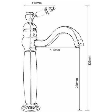 Retro Black Tall Basin Tap, 360° Swivel Basin Mixer Tap, Bathroom Mixer ...