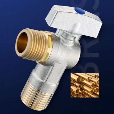 Brass Triangle Valve G1/2 Thread High Flow Hot Cold Water Angle Shut ...