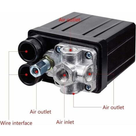 Air Compressor Pressure Switch with 4 Outlets 90-120 PSI 240V Pressure ...