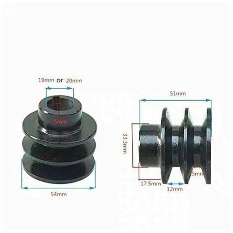 V-belt pulley ID 20mm DI DIRE DOUT Double groove for Ho/NES 168F 170F ...