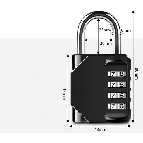 4-Digit Combination Padlock, Waterproof Combination Lock, Weatherproof ...
