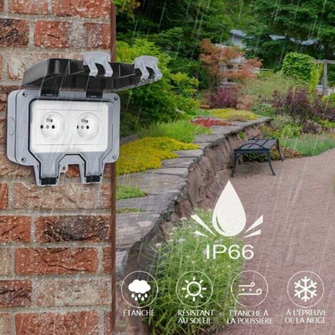 Waterproof Double Outdoor Electrical Socket IP66 Waterproof Wall Socket 16A