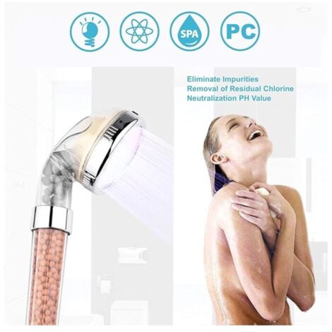 Shower head with 7 LED color variations, spa bathroom LED shower head ...