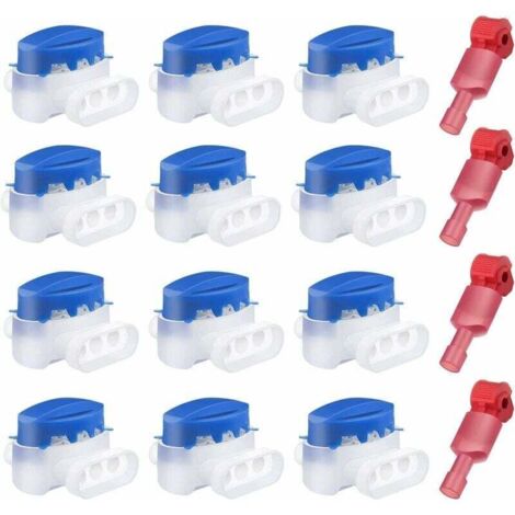 Pack of 12 waterproof 3-hole cable connectors, crimped electrical wire ...