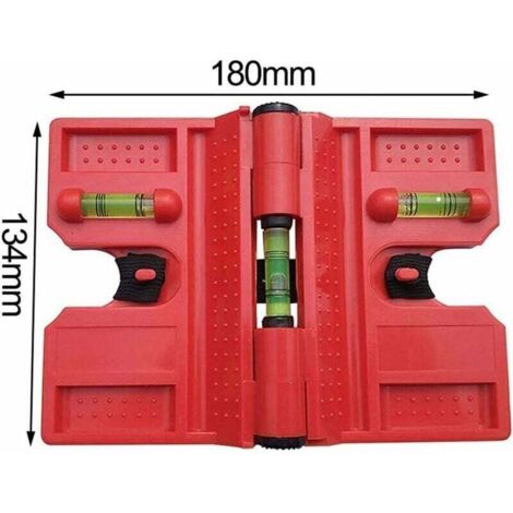Bubble leveling tool, adjustable angle post level, 188 x 134 mm