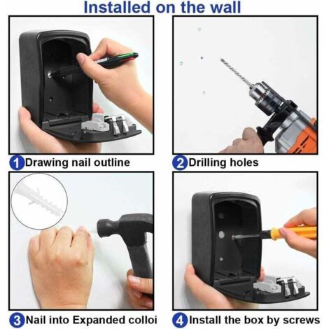 Secure Key Box, Superior Large Key Box, Key Safe with 4-Digit ...