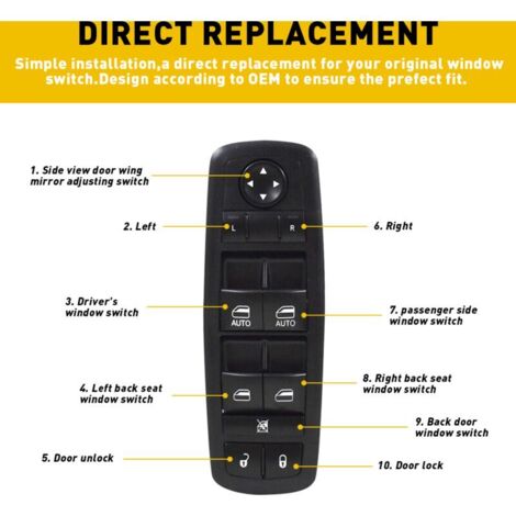 For Jeep Grand Cherokee Dodge Car Power Window Master Control Switch ...