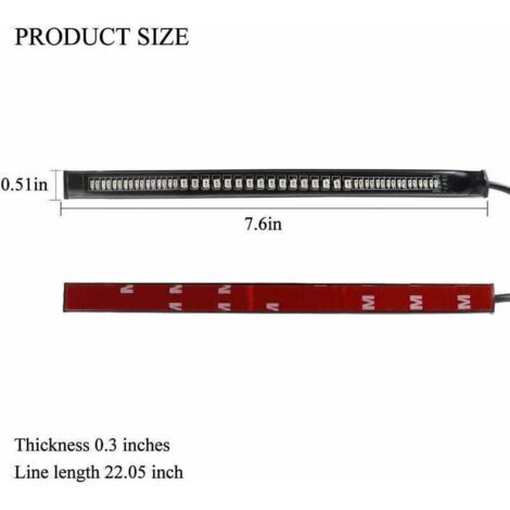 Ultra-Thin Motorcycle Tail Light Bar 48 LED 2835 3014 SMD - 12V ...