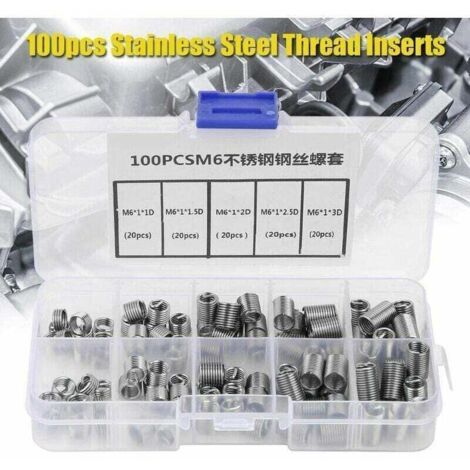 M6 Threaded Insert, 100pcs M6 Threaded Inserts Stainless Steel Spiral ...