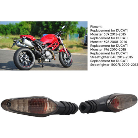 12 V motorcycle lights, high-gloss black/red light, suitable for DUCATI ...