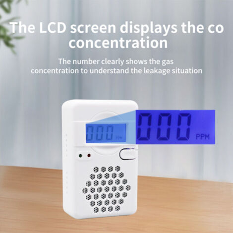 Mini carbon monoxide detector with audible alarm and digital LCD panel ...