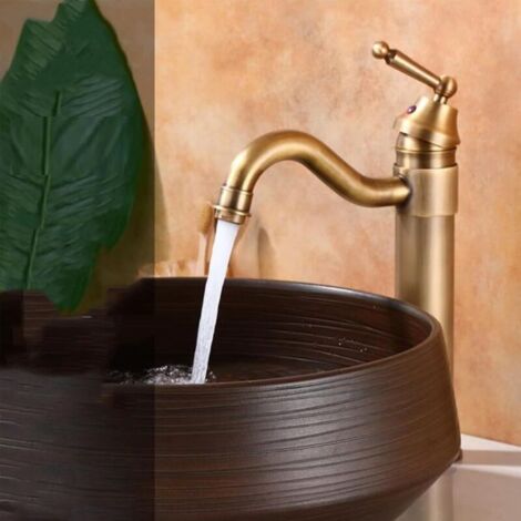 High arc bathroom handle with 360° rotating cable, retro washbasin ...
