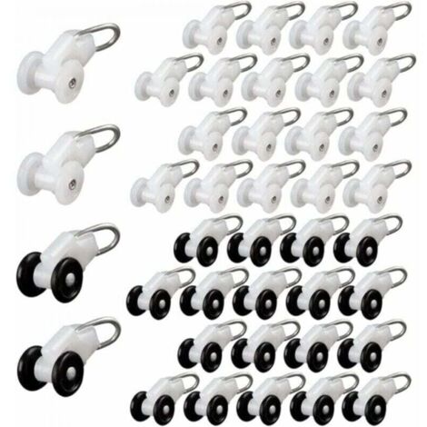 40-Piece Curtain Glider Rollers, Pergola Rail Hooks, Curtain Rail ...