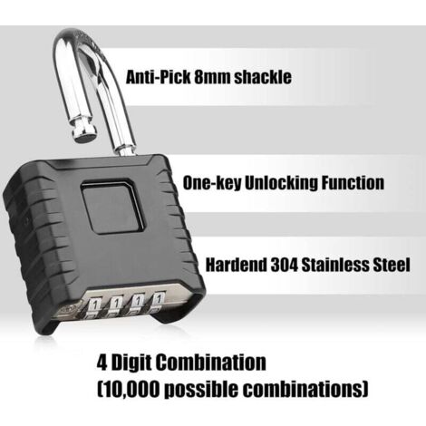 Heavy-duty outdoor combination lock, [weatherproof] 4-digit locker lock
