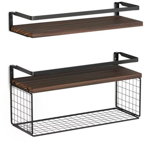 Shower storage and wall shelves – wall shelves with wire baskets ...