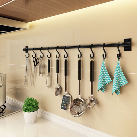 Kitchen storage accessories, hooks, utensil hanging bar, towel rack ...