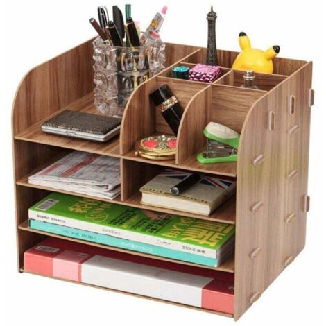 Wooden Desk Organizer, Designer Desk Storage Set, Multifunctional Desk ...