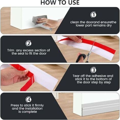 Door draft stopper, Soft silicone door bottom, Soundproof door bottom ...