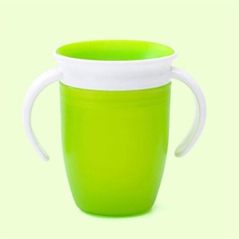 360° Rotating Baby Training Cup with Hinged Lid and Double Handle, Leak ...