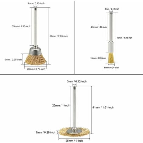 Wire brush, circular brush, 45 pieces, coarse carbon steel corrugated ...