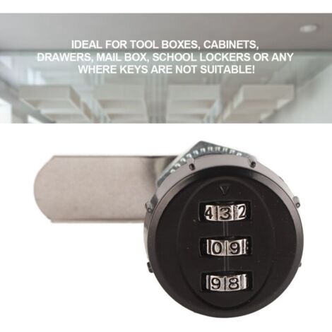 Zinc alloy locker, 3-digit combination code, password lock, L 30.5